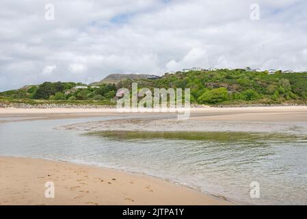 The Glaslyn Estuary between Morfa Bychan and Porthmadog on the coast of ...