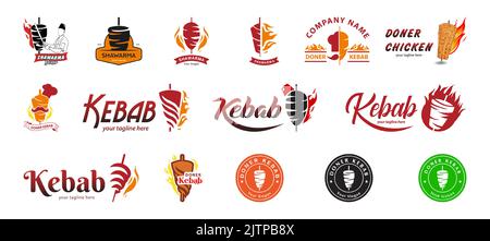 Shawarma logo for restaurants and markets. Doner kebab logo template ...