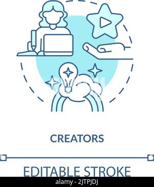 Content creators turquoise concept icon Stock Vector Image & Art - Alamy