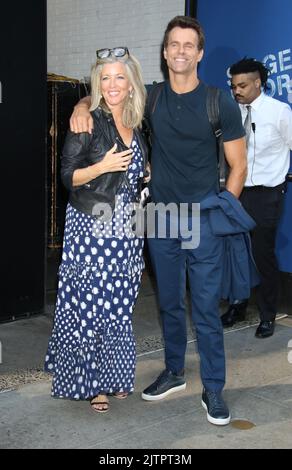 Cameron Mathison, Laura Wright on the set of Good Morning America to ...