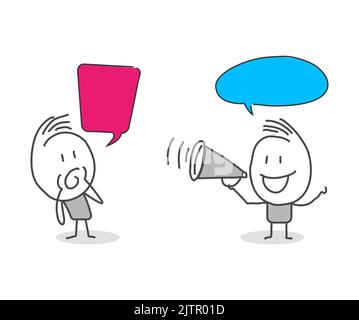 Stick figures. People Group Chat Bubble Communication. Cartoon style ...