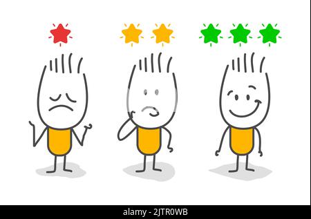 Stick figures give review rating and feedback. Customer reviews ...