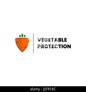 Simple shield and carrot logo design. Illustration of carrot and shield ...