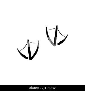 Footpath trail of duck bird steps sketch grey icon Stock Vector Image ...