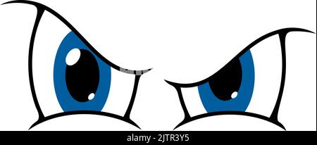 Angry smile face emoticon, disgruntled comic smiley with annoyed ...