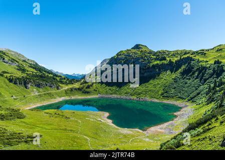Natural landscape at Formarinsee in the Lechquellen Mountains Stock ...