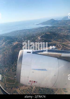 Athens region seen from a flying plane, Southern Europe Stock Photo - Alamy