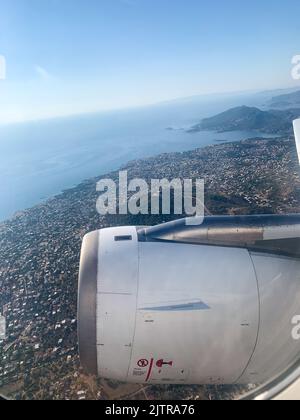 Athens region seen from a flying plane, Southern Europe Stock Photo - Alamy