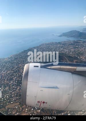Athens region seen from a flying plane, Southern Europe Stock Photo - Alamy