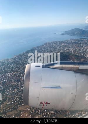 Athens region seen from a flying plane, Southern Europe Stock Photo - Alamy