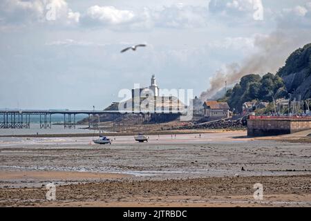 Smoke billows into the sky as a major fire broke out at the old ...