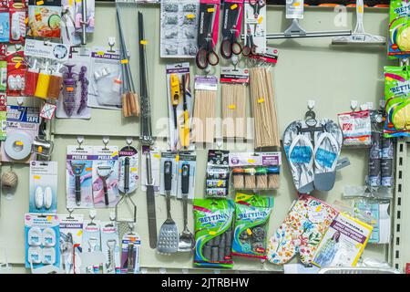 1 September 2022: Display of DIY tools in hardware store, London , UK ...