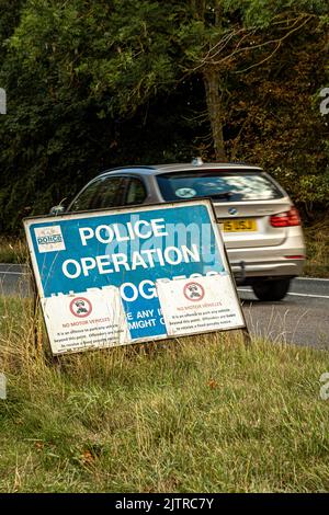 Police operation in progress road sign Stock Photo - Alamy