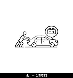 thin line failure icon with broken operational process. concept of ...