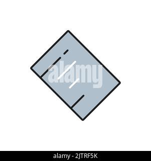 Titanium metal profile isolated plate for panel, metalwork outline icon ...