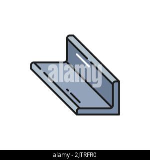 L shaped angle profile isolated steel equal rail outline icon. Vector ...