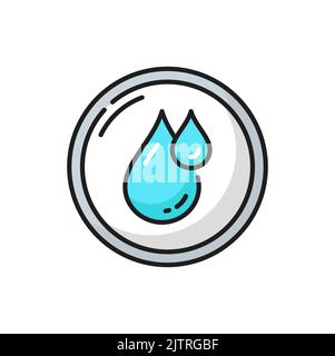 Defrost sign, freezing water, drop with water drops isolated outline ...