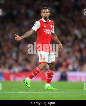 Gabriel Jesus (A) at the Arsenal v Aston Villa EPL match, at the ...