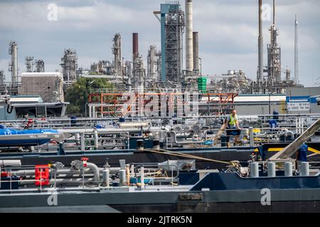 Large chemical tankers in the Port of Amsterdam, the 4th largest harbor ...