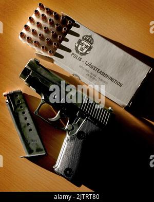 The Swedish police's new 9 mm Luger ammunition that the police use for ...