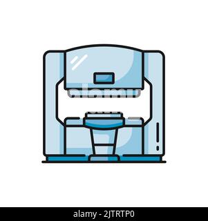 MRI scan diagnostics color icon, emergency stop button vector pictogram ...
