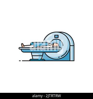 MRI diagnostics, brain tomography and MRT radiology vector symbol. CT ...