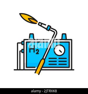 Hydrogen production factory. Hydrogen production process, eco natural ...