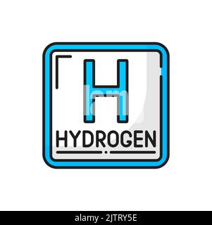 Hydrogen molecule color icon, H2 production technology of green energy ...