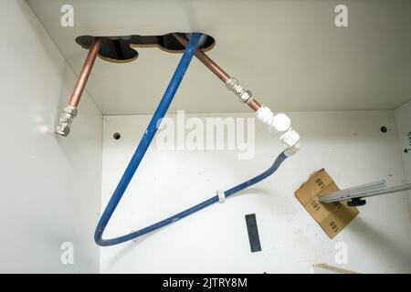 Kitchen pipe unit Stock Photo - Alamy