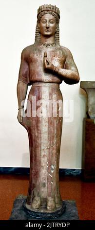 Funerary Statue of a woman, known as a Kore, Grave of Phrasikleia at ...
