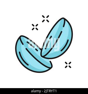 Eye contact lenses removing linear icon. Thin line illustration ...
