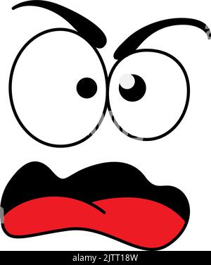 Astonished smile emoticon emoji line art icon. Vector isolated cartoon ...