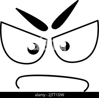 Cartoon grumble face, vector emoji with angry eyes and open mouth ...