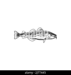 Bluefish mascot isolated tuna fishing industry mascot. Vector fishing ...