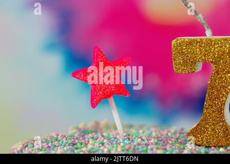 seven year party decoration with tie dye theme in rio de janeiro Stock ...