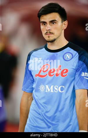 Eljif Elmas of SSC Napoli looks on during the Serie A TIM match between ...