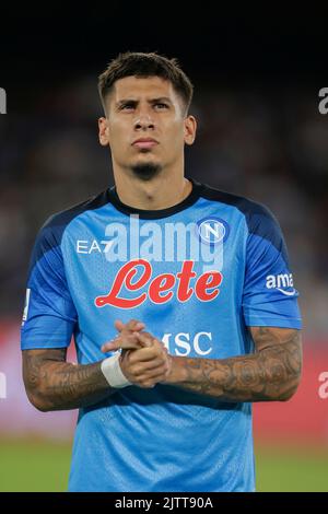 SSC Napoli's Uruguayan defender Mathias Olivera controls the ball ...