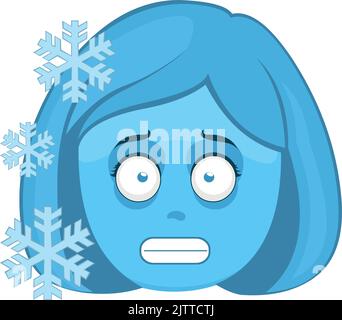 Vector illustration of a frozen and frosty cartoon mouse face Stock ...