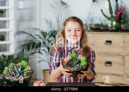 diy florarium handmade natural gift succulent Stock Photo - Alamy