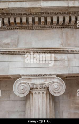 Detail of a decorative stone column based on the greek style Stock ...