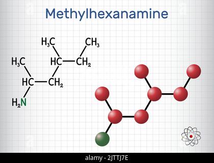 Methylhexanamine (1,3-dimethylamylamine, DMAA) stimulant drug, chemical ...