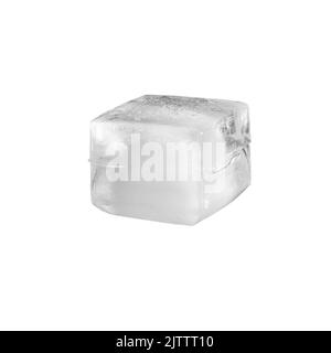 Selective focus shot of melting ice cubes and a half of lemon with mint ...