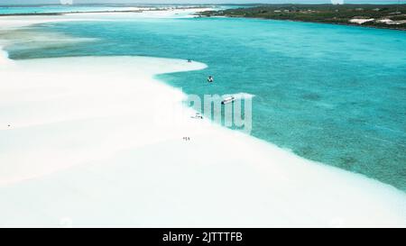 Aerial view of Man O War sandbar on Exuma, Bahamas t Stock Photo - Alamy
