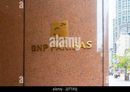 BNP Paribas signage and company logo on the exterior of a commercial ...