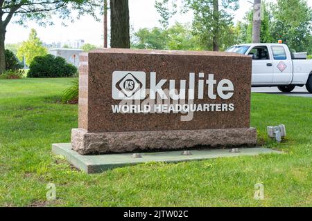 A Kulite sign is seen at the company's World Headquarters in Leonia ...