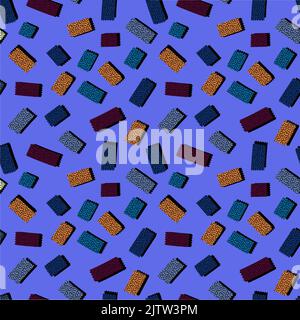 Cartoon polka dots ribbons patch tape seamless pattern with wrapping ...