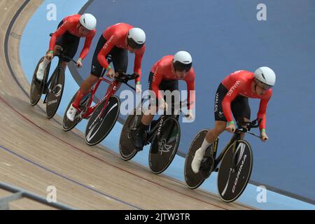 Rhys BRITTON, Joe HOLT, William ROBERTS, Joshua TARLING of Wales in the ...