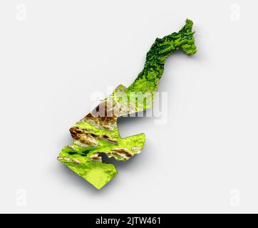 A 3d Monaco Map Shaded relief Color Height map isolated on Blue ...