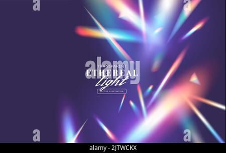 Rainbow refraction overlay, prism light effect, leak flare Stock Vector ...