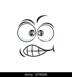 Cartoon face vector embarrassment or discomfiture emoji with goggle ...